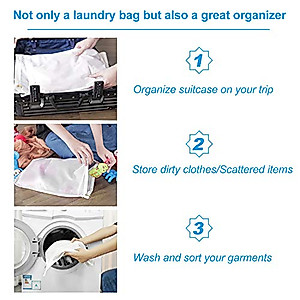GOGOODA Set of 5 Mesh Laundry Bags,3 Medium Fine Mesh Laundry Bags and 2 Large Delicates Wash Bags
