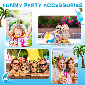 Capoda 16 Pieces Hawaiian Party Headband Felt Luau Party Head Boppers Flamingo Pineapple Palm Tree Tiki Aloha Boppers for Hawaiian Party Favors Tropical Party Accessories Summer Beach Party Supplies