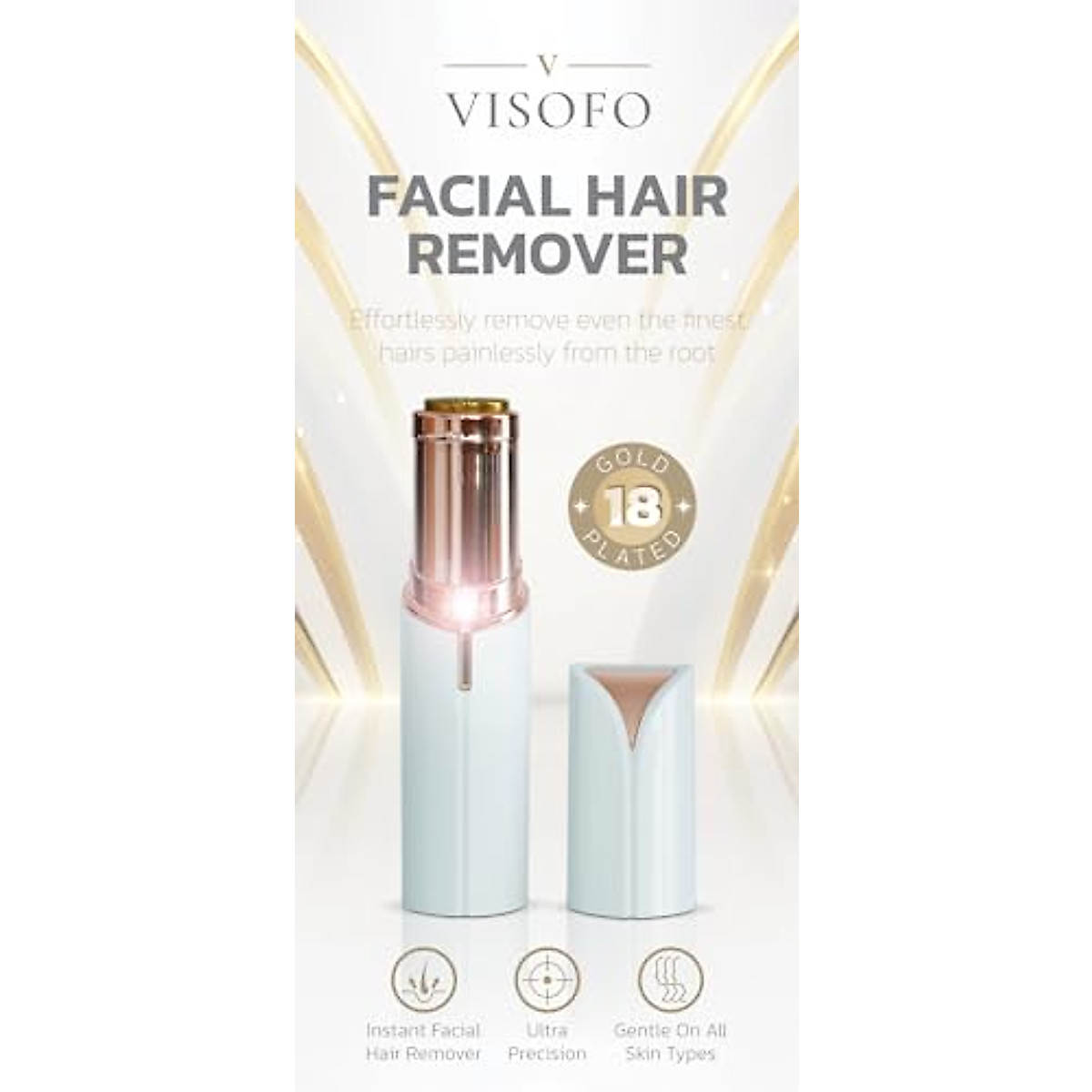 Facial Hair Removal for Women | Electric Razor Device Small Mustache Dermaplaning Remover Tools Tweezers Epilator Trimmer Face Dermaplane Shavers Beauty Gadgets Accessories by VISOFO (Coral)