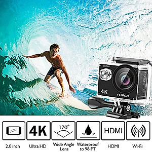 AKASO EK7000 4K30FPS 20MP Action Camera + Kingston 64GB microSDXC Canvas Memory Card (Bundle)