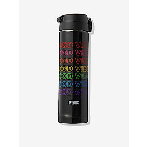 Victoria's Secret Pink RainBow Stainless Steel Thermos Travel Mug Cup, 15 Oz (RainBow)