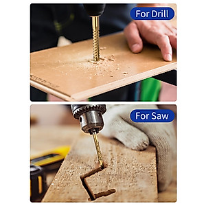 Rocaris 8 Pack Titanium Coated HSS Twist Drill Bits, 3-10mm Serrated Side Cutting Drill Bit Woodworking Tools for Plastic Metal Wood Hole