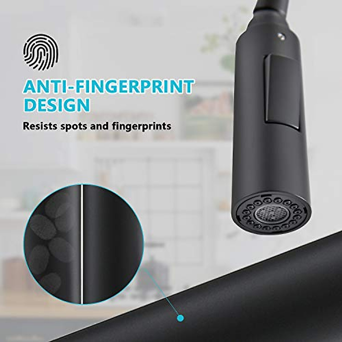 Touchless Pull Down Kitchen Faucet with Sprayer, APPASO Motion Sensor Activated Hands-Free Automatic Kitchen Faucet, Inducing Single Handle Smart Faucets for Kitchen Sink, Solid Brsss, Matte Balck