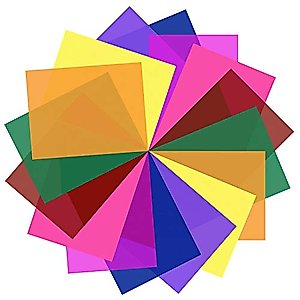 SAKOLLA 16 Pack Color Correction Gel Light Filter - Transparent Color Lighting Gel Filter Plastic Sheets, 8.5 by 11 Inches, 8 Colors …