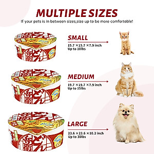 寵幸 Ramen Noodle Dog & Cat Bed,Keep Warm and Super Soft Creative Pet Nest for Indoor Cats,Removable Washable Cushion for Small Medium Large Dogs and Cats