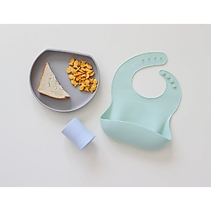 otterlove Silicone Baby Plate with Suction Base - 100% Platinum Pure LFGB Silicone with NO Fillers - BPA Free - Fits Most Highchair Trays (Undivided Plate + Cover - Sand)