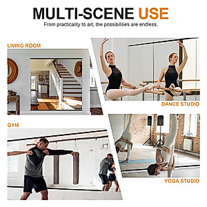 Delma Home Gym Mirror, 48''x24''x2PCS, Large Full Body Tempered Glass Frameless, Wall-Mounted for Gym, Yoga, Garage, Bedroom, Bathroom