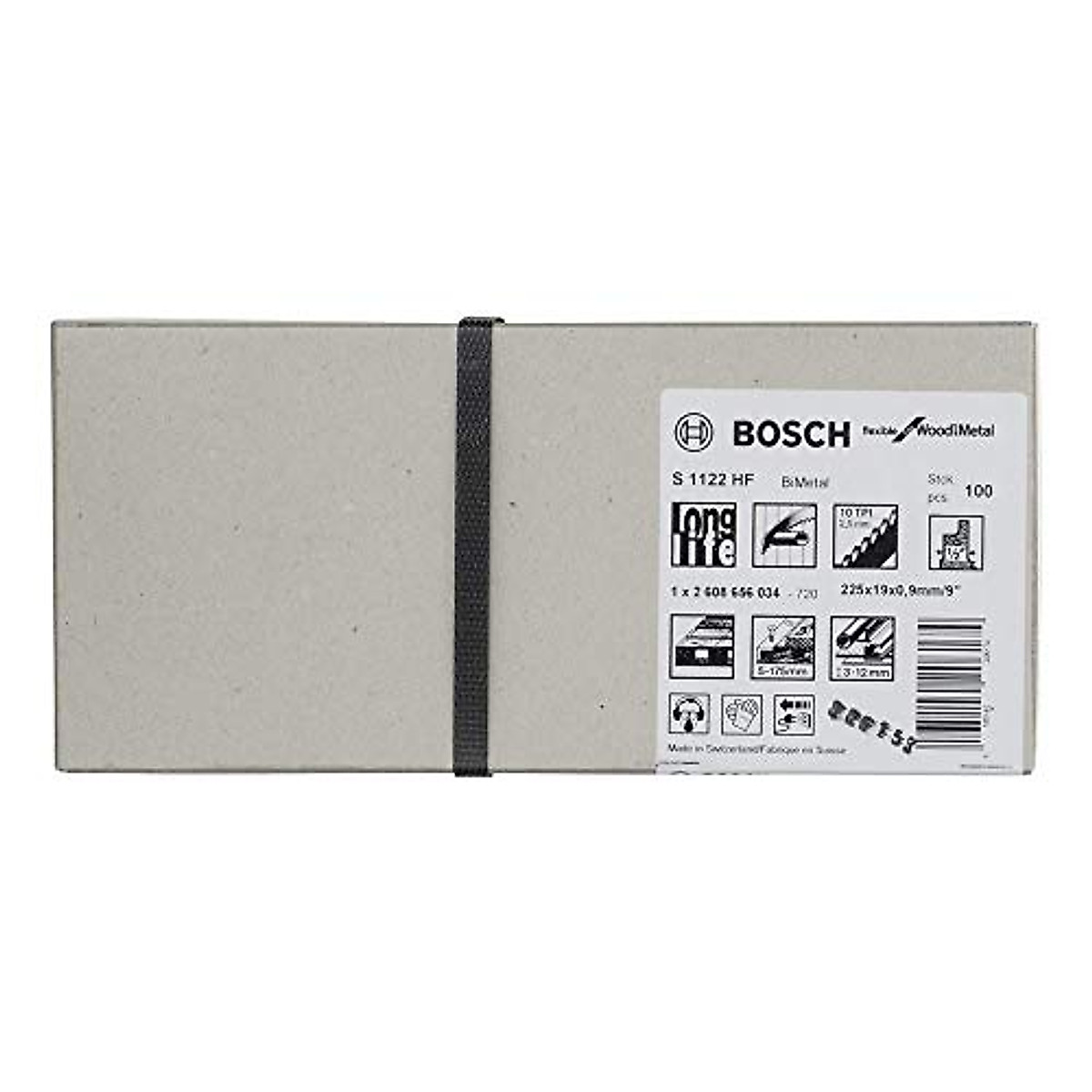Bosch Professional 100 pieces Sabre Saw Blade S 1122 HF Flexible for Wood and Metal (Length 225 mm, sabre saw accessories)