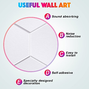 48 Pcs Hexagon Acoustic Panels 12 x 10 x 0.4 Inches High Density Wall Panels Sound Proof Panels Sound Absorbing Panels Sound Proof Padding for Recording Office Home Studio(White)