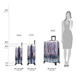 Steve Madden 20 Inch Carry On Luggage Collection - Scratch Resistant (ABS + PC) Hardside Suitcase - Designer Lightweight Bag with 8-Rolling Spinner Wheels (Diamond)