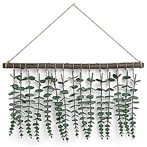 Artflower Eucalyptus Hanging Wall Decor, Artificial Eucalyptus Vines and Greenery Wall Hanging Plants Farmhouse Boho Wall Decor for Bedroom, Kitchen, Office and Bathroom(19.7" x 10")