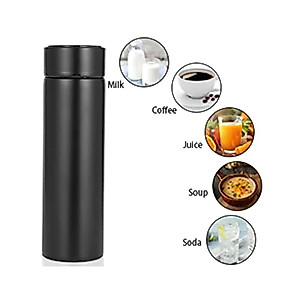 Thermo LED Temp Water bottle (Black) long lasting Temperature, Double Vacuum Insulated Water Bottle, Sport, Gym, Outdoor, Christmas gift, BPA Leak- Free, Keeps Liquid Hot or Cold