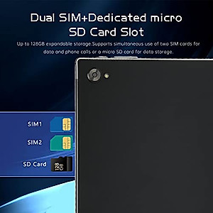 HEEPDD 10.1 Inch Tablet, Calling Tablet 2.4 5GWiFi Dual Band 8 Core CPU 100‑240V Black for Android11 for Office (US Plug)