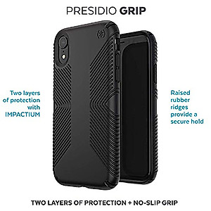 Speck Products Presidio Grip iPhone XR Case, Black/Black