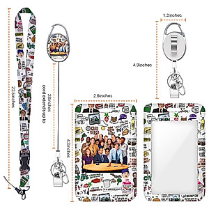 Id Badge Holder with Lanyard Retractable Badge Reel Office TV Show Merchandise Fun Office Themed Gift Lanyards for Id Badges Vertical Id Protector Badge Clip for Nurse Doctor Teacher Student Coworker
