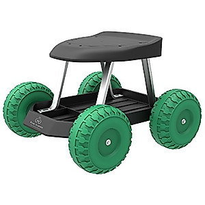 Pure Garden 82-VY021 Garden Cart Scooter with Seat, 17.5x19, Midnight