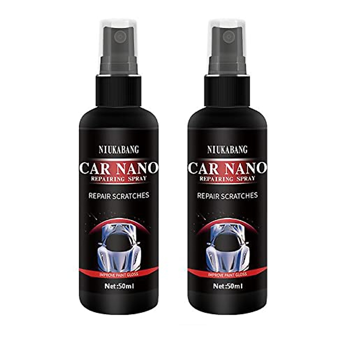 2PCS Car Nano Repairing Spray, Fast Repair Scratches Repairing Polish Spray for Auto Detailing Glasscoat Car Polish