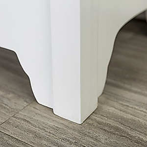 Walker Edison Wood Universal TV Stand with Storage Cabinets for TV's up to 58" Flat Screen Living Room Entertainment Center, White, White