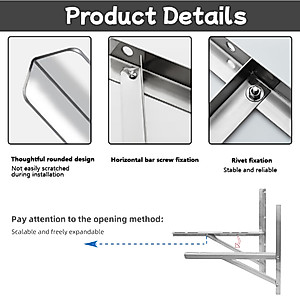 Mini Split Air Conditioner Wall Mounting Bracket, Heavy Duty Foldable Support Bracket for AC / Heat Pump Unit 9000-36000 BTU (1 Pair)