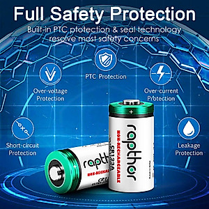 rapthor CR123A 3V Lithium Batteries 20 Pack 1650mAh High Power CR123 CR17345 for Flashlights Microphone Toy Smoke Detector Alarm System Non-Rechargeable CR123 Photo Battery (Not for Arlo)
