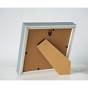 PLUSCHEN 6x6 Blue Beige Square Picture Frame, 6x6 Resin Photo Frame, Wall and Desktop Display Picture Frame, Plexiglass