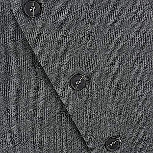 BOTVELA Mens Casual Dress Vest 4 Button Waistcoat (Grey, XX-Large)