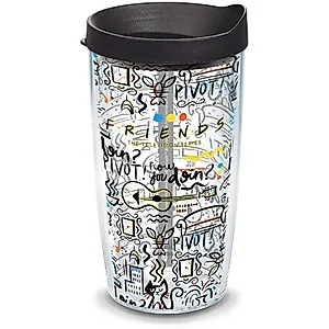 Tervis Friends Pattern Made in USA Double Walled Insulated Tumbler Travel Cup Keeps Drinks Cold & Hot, 16oz, Classic