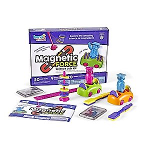 hand2mind-90740 Magnetic Science Kit for Kids 8-12, Kids Science Kit with Fact-Filled Guide, Make Magnets Float and Build a Compass, STEM Toys, 9 Science Experiments