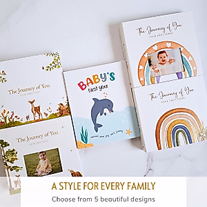 Baby Memory Book for Girl or Boy - First 5 Year Unisex Woodland Animal Keepsake to Log New Born 1st Milestone - Gender Neutral Photo Album - Parent Scrapbook Journal - Pregnancy Gift for Expecting Mom