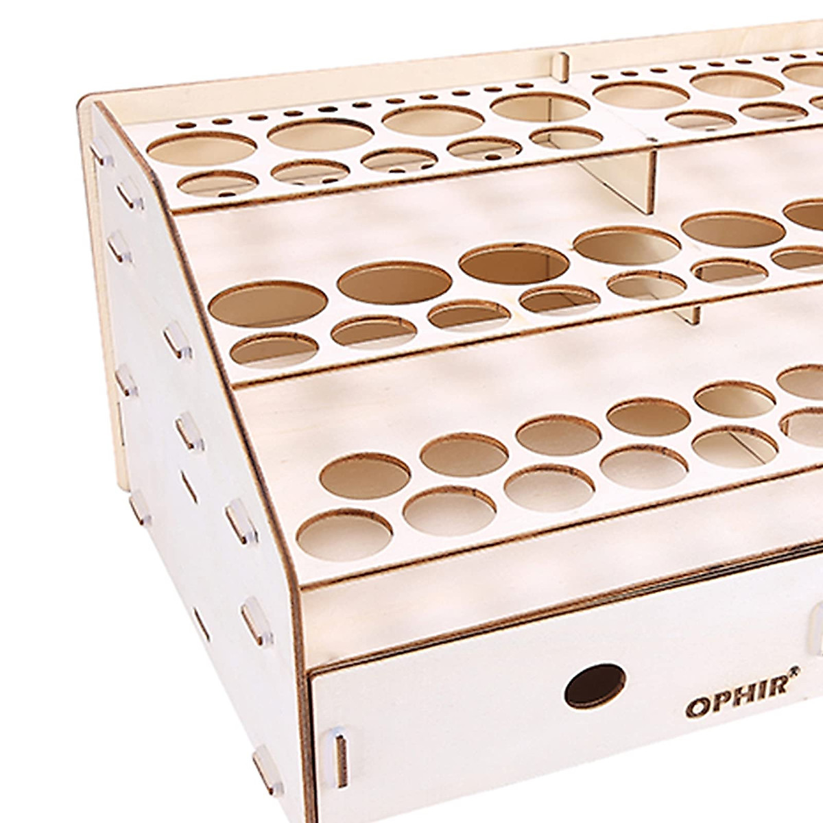 DNYSYSJ 80 Holes Paint Rack Stand Pigment Ink Bottle Paints Tool Storage with Cabinet Holder Organizer for 58 Bottles & 22 Small Paint Brushes or Droppers