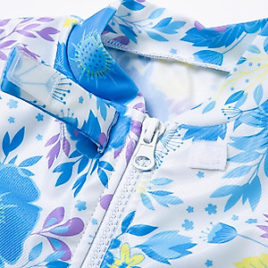 Baby/Toddler Girl One Piece Swimsuit Long Sleeve with UPF 50+ Sun Protection (Pink3, 9-12 Months)