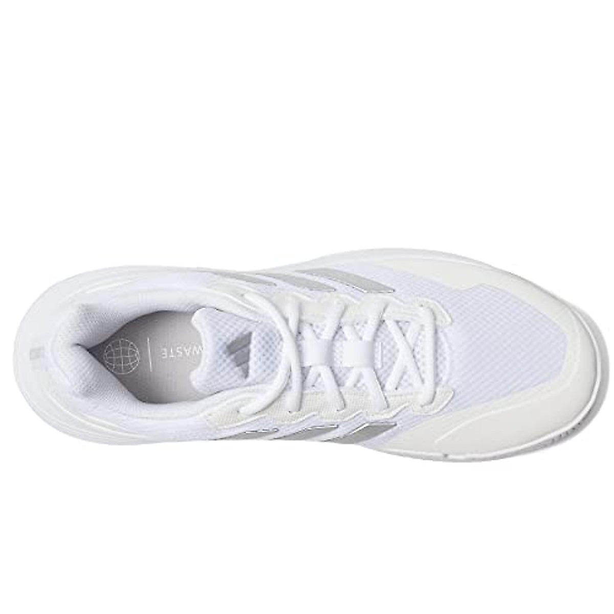 adidas Women's GameCourt 2 Sneaker, White/Silver Metallic/White, 9