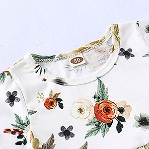 SANMIO Toddler Girl Clothes, Baby Girl Outfits Cute Floral Long Sleeve Ruffle Shirt and Jeans Pants Fall Winter Clothing Set