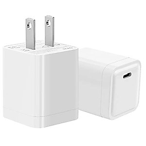 Adaptive Fast Charger, CHINXDA 2-Pack 20W USB C Power Adapter PD3.0 Type C Wall Charger Block Box Cube Brick Plug for iPhone 13/12/11 /Pro Pro Max/SE,iPad,AirPods,Sumsung Galaxy, Smart Android Phones