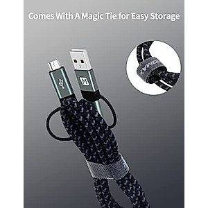 MOMAX Multi USB C Fast Charging Cable, 4 in 1 USB C/USB A to USB C/Micro USB PD 60W Nylon Braided Multiple USB Cable Charge Adapter Connector for All Android, Data Transfer, QC Fast Charging (Grey)