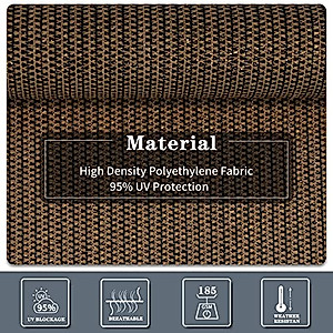 CICADA SPEECH Outdoor Roller Shade Roll Up Shade Cloth Patio Blinds for Deck Porch Balcony Backyard (8' W X 6' L), Coffee…