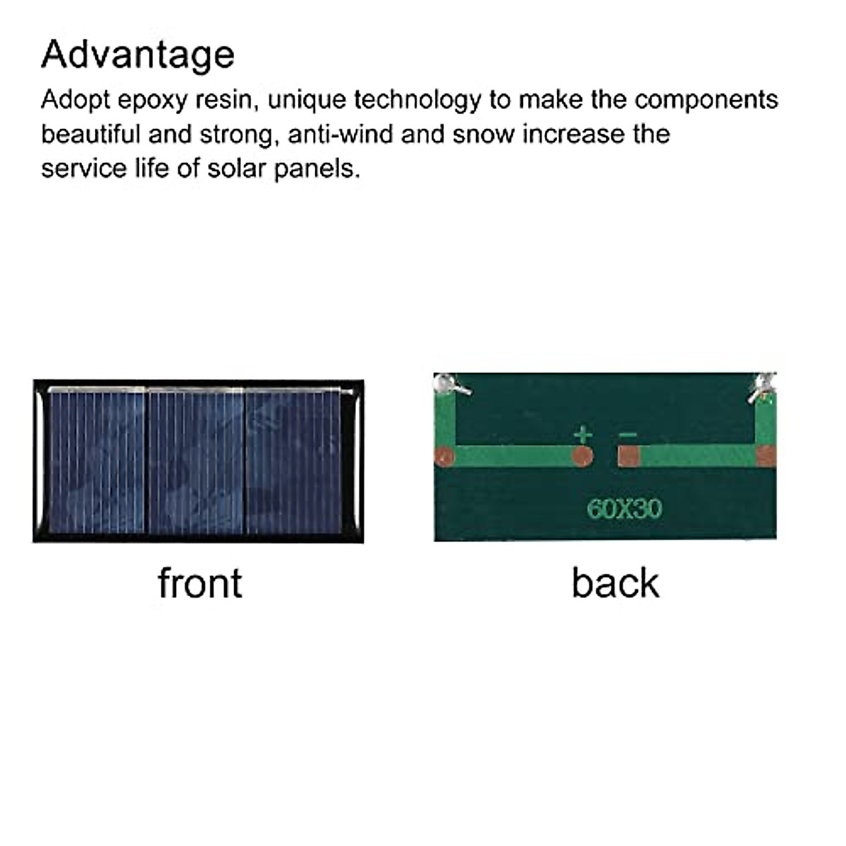 MECCANIXITY Mini Solar Panel Cell 1.5V 160mA 0.24W 60mm x 30mm for DIY Electric Power Project Pack of 5