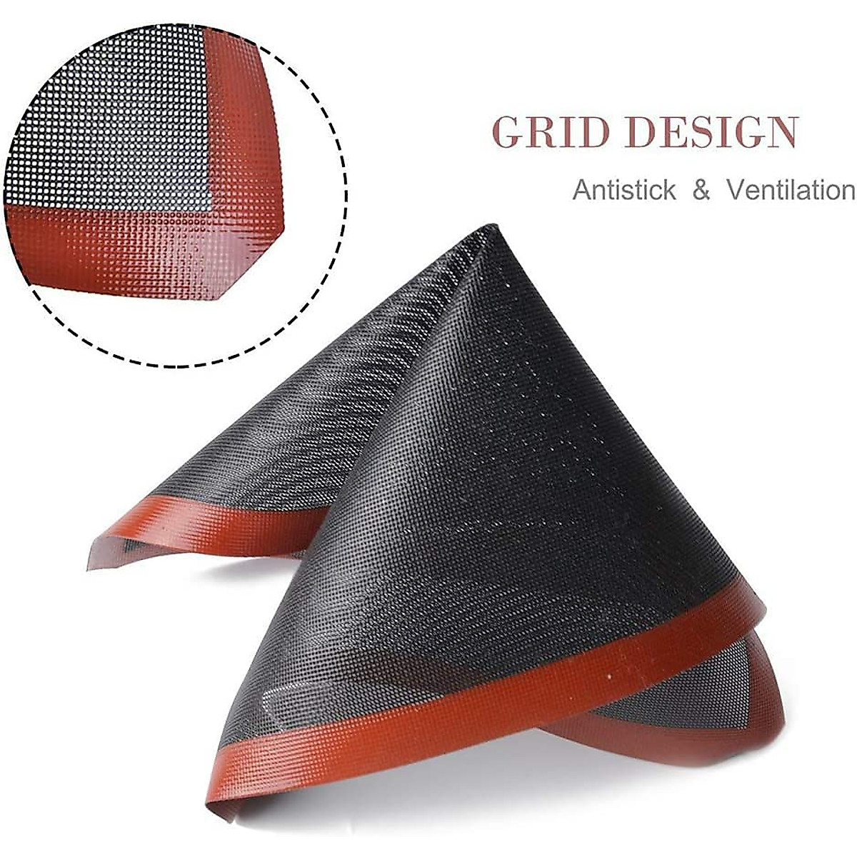 Silicone Hollow Baking Mat Set 3Pcs NonStick Oven Liner Perforated Mesh Pad Breathable Fiberglass Baking Mat Heat-Resistant Cooking Bakeware Mat for Ovens and Microwaves Double-sided Available.