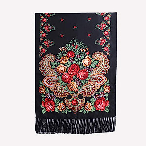 Gudessly Traditional Ukrainian Tassel Scarf Wrap for Women Soft Scarves