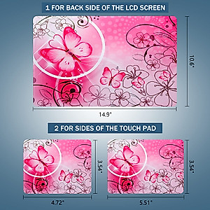 Pink Butterfly11.6 13 13.3 14 15 15.6 inches Netbook Laptop Skin Sticker Reusable Protector Cover Decal FY-NEK-009