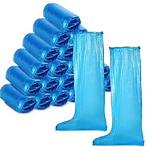 SATINIOR Disposable Boot Covers Plastic Long Waterproof Shoes Cover Over The Knee Shoes Cover for Men Women