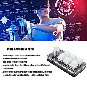 Diyeeni 6-Key Mini Keypad, Mechanical Gaming Keyboards Programming Macro, 6 Fully Programmable Keys, DIY Mechanical Keyboard for Game
