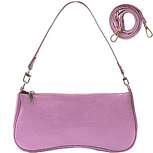 Scioltoo Classic Clutch Shoulder Evening Bag with zipper Closure for Women Casual Fashion Small Crossbody Purses Handbags with Long Strap and Top zipper Closure Purple