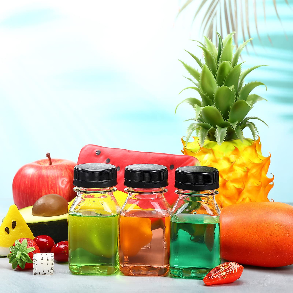 120 Pcs 4 oz Mini Plastic Juice Bottles with Leak Proof Caps Reusable Drink Beverage Containers with Lids Empty Clear Fridge Bottles Bulk for Juice Milk Smoothie Drinking Beverage for Home or Take out