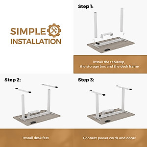 SANODESK Standing Desk Adjustable Height, 48x24 Inch Electric Standing Desk with Headphone Hook, Stand up Desk for Home Office Computer Desk，Handset with 4 Memory Presets and Charging Ports