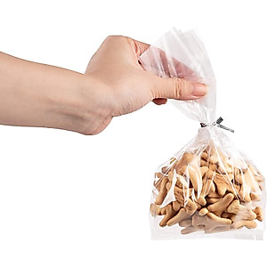 Gusset Cellophane Bags - 200-Pack Clear Bags Suitable for Popcorn Cookies Treats Marshmallows and More 4 x 9 Inches