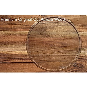 10" Acacia Wood Lazy Susan Organizer Kitchen Turntable for Cabinet Pantry Table Organization