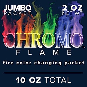 CHROMO FLAME Fire Color Changing Packets for Fire Pit, Campfire, Bonfire, Outdoor Fireplace | Mystic, Rainbow, Magic, Colorful Flames | 10 oz Total, 5-2 oz Jumbo Packets