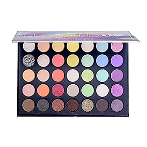 35 Colors Eyeshadow Palette Strong Pigmented Mattes and Shimmers Makeup Pallet Blendable Professional Eye Shadow Make Up Long Lasting