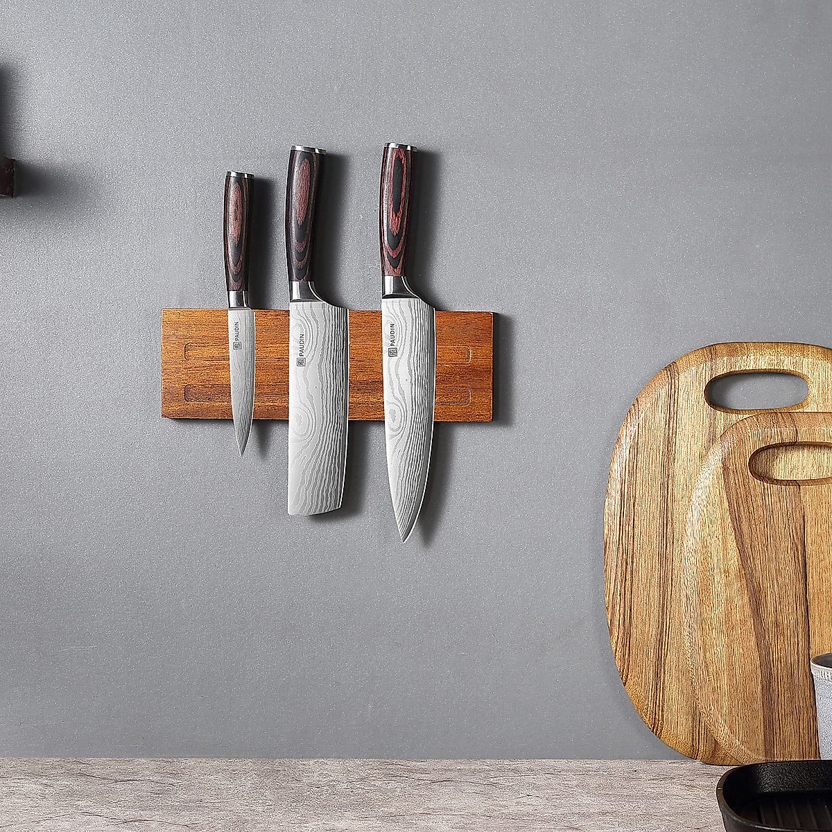 PAUDIN Nakiri Knife, Chef's Knife and Utility Knife